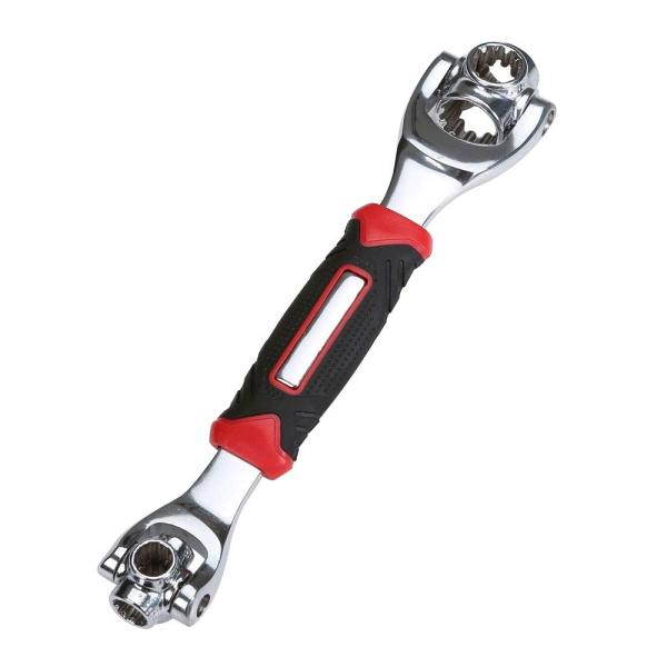 ・1.This wrench is made of CR-V alloy steel,the tool is strong,the weight is large enough,and it is safe to use.Rubber ha...