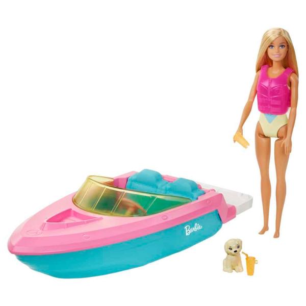 ・Die Barbie-Puppe, ihr H〓ndchen und Boot, das auf dem Wasser treibt, regen die Fantasie an und wecken die Reiselust・Mit ...