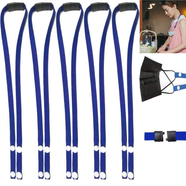 ・pack of 10 premium blue mask lanyards,which prevents dropping of masks.・The eyeglass lanyards with clips allows face pr...