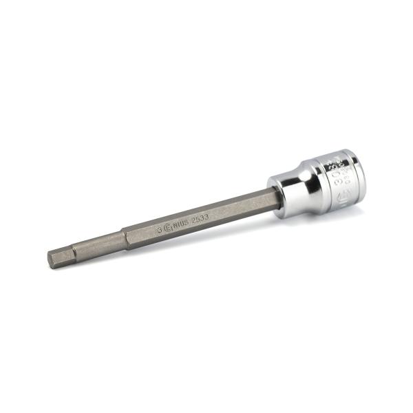 ・BIT SOCKET - 3/8" Dr. 3mm Hex Bit Socket 110mmL・SPECIFICATION - Overall length of 110mm (or 4.33 Inches)・DURABLE MATERI...