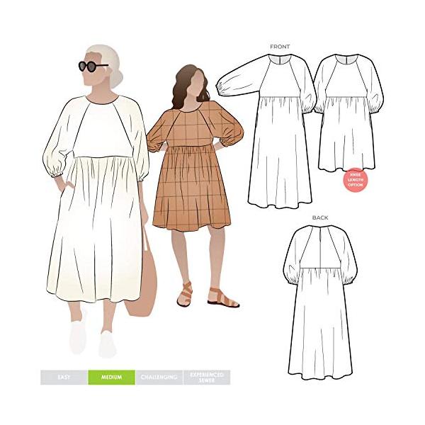 ・This is a Style Arc sewing pattern for a versatile, easy-fit dress with a 7/8th sleeve-length.・Sizes 18-30 included・Dif...