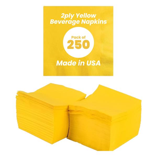 ・2-ply design for extra strength; folded dimensions 5" x 5"・Boasts a classic sunny yellow color・Great value for stocking...