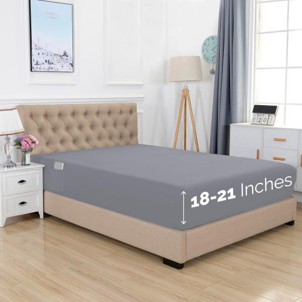 ・Elegant Comfort Full-Size Dimensions - Fitted Sheet Size 54" x 75" - Fits Mattresses up to 18" to 21" for High Mattress...