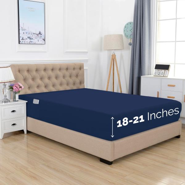 ・Elegant Comfort Full-Size Dimensions - Fitted Sheet Size 54" x 75" - Fits Mattresses up to 18" to 21" for High Mattress...