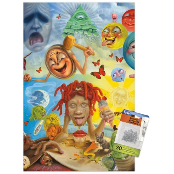 ・TRENDS WALL POSTERSは高解像度のアートワークを使用しており、高品質の外観と感触で色を強調するPhotoArt Gloss Poster Paperに印刷されています。・30 本の透明プラスチックプッシュピンとスチールニー...