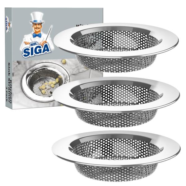 ・MR.SIGA sink strainer is compatible for most standard kitchen sinks as well as bathroom and utility sinks, it is made o...