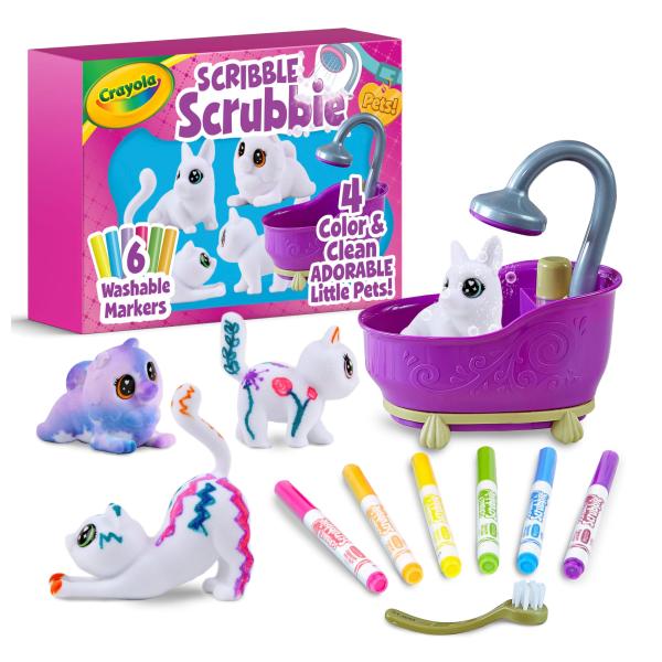 ・真っ白なかわいい動物にお絵かき！Scribble Scrubbie シリーズのカラフルmyペットは、ペンで塗って、洗って、繰り返し遊べるおえかきセット。・カラフルマイペットにはCrayolaのマーカーが付属されており、真っ白なペットたちに...