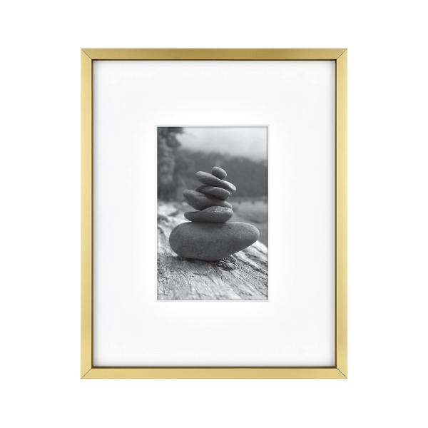 ・MODERN DESIGN: The Metal frame features a .375" wide profile and a sophisticated brass finish with linear brushing, cre...