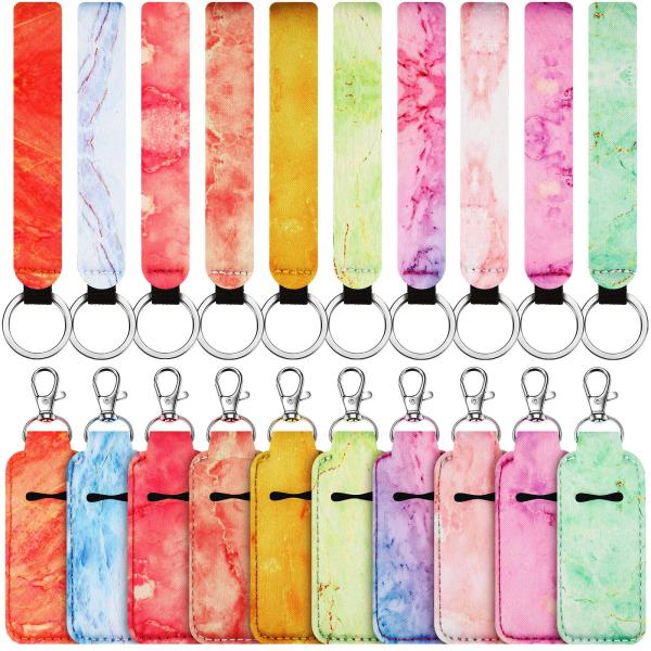 ・10 Colors: package comes with 20 pieces products, including 10 pieces lipstick holder keychain and 10 pieces keychain l...