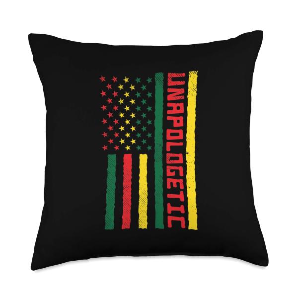 ・Grab this Unapologetic African American Flag throw pillow for your African mom, dad, son or daughter! It's a perfect bl...