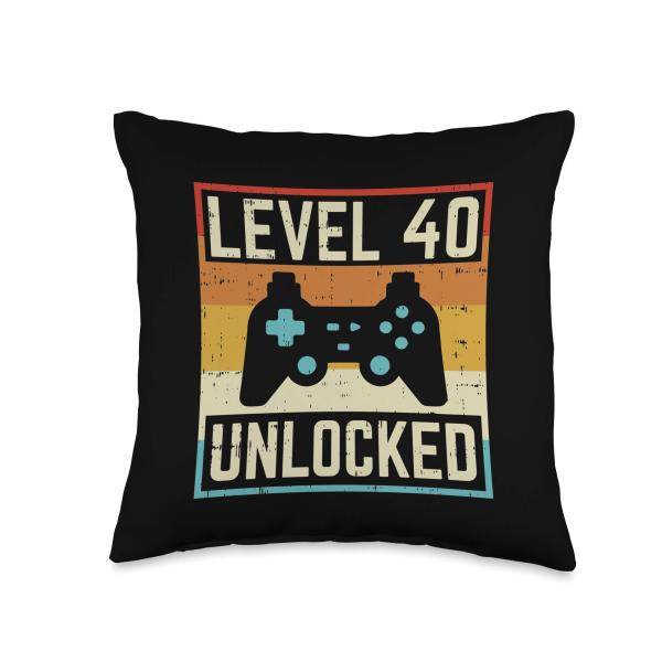 ・Grab this funny Level 40 Unlocked 40th Birthday Gamer throw pillow as a gag birthday gift for your dad, husband, uncle ...