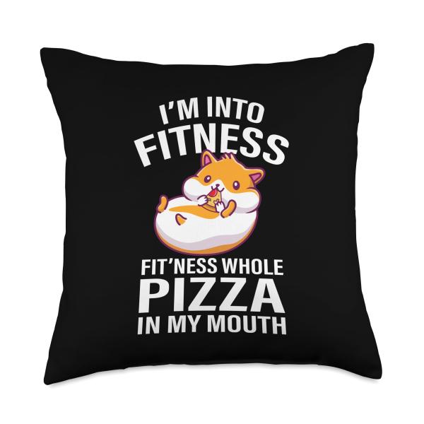 ・I'm into fitness hamster eating pizza with a cute dwarf hamster face! A kawaii hamster gift for men, hamster mom gift, ...