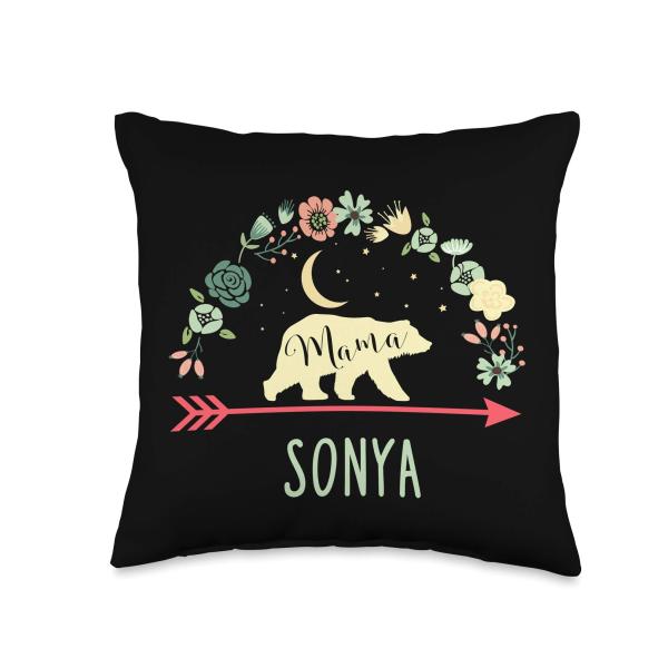 ・Personalized Mama Bear accessory for the mama of the house named Sonya. This Mama Bear design features a floral border ...