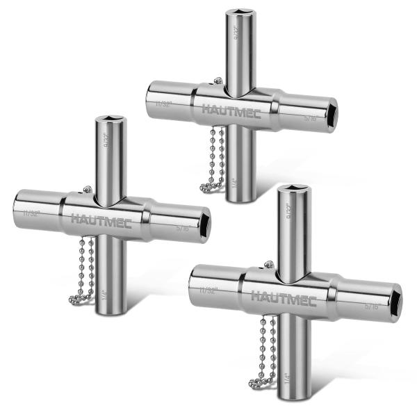 ・One-for-Most: Includes 3PC 4 Way sillcock key of 4 sizes:1/4"(7.5mm), 9/32"(8mm), 5/16"(10mm), 11/32"(11mm), sufficient...