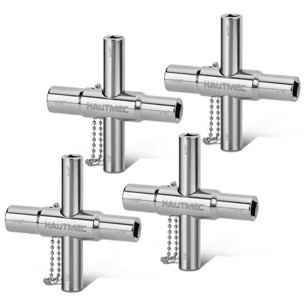 ・One-for-Most: Includes 4PC 4 Way sillcock key of 4 sizes:1/4"(7.5mm), 9/32"(8mm), 5/16"(10mm), 11/32"(11mm), sufficient...