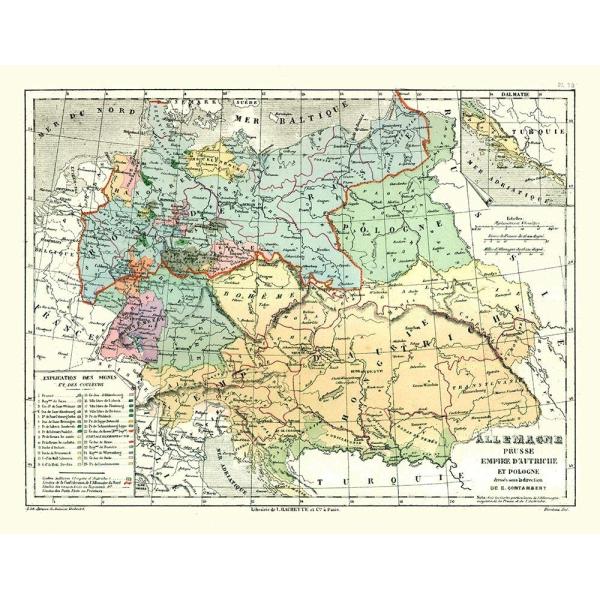 ・Title- Europe Germany Prussia Poland Austria・Artist- Cortambert Cortambert・Product Type- Poster Print・Publisher- Maps o...