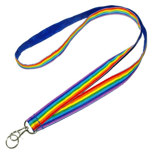 ・Stripes in rainbow colors create a gorgeous way to carry your badge or keys. This 3/4 inch wide strap is decorated with...
