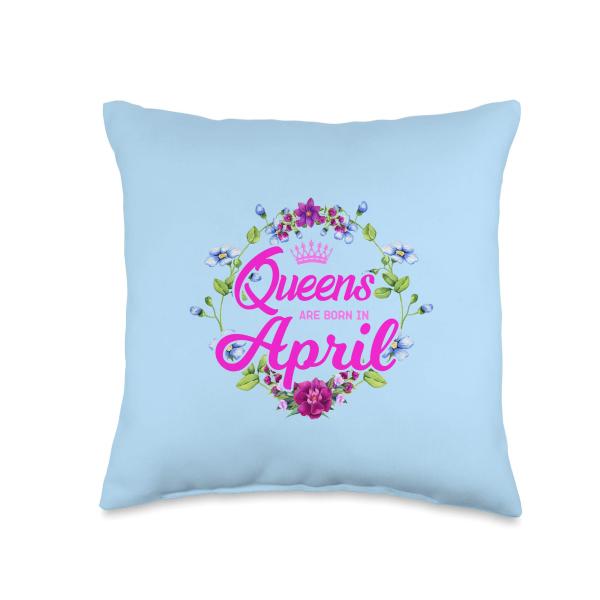 ・Queens are Born in April. A Queen was Born in April Birthday Gift for Women.・100% spun-polyester fabric・Double-sided pr...