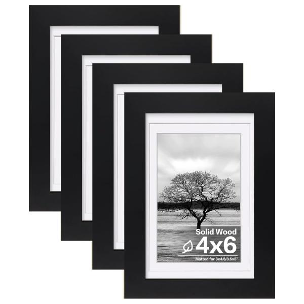 ・SOLID WOOD - 4x6 frame is made of solid wood, lightweight but strong construction. Transparent acrylic glass to protect...