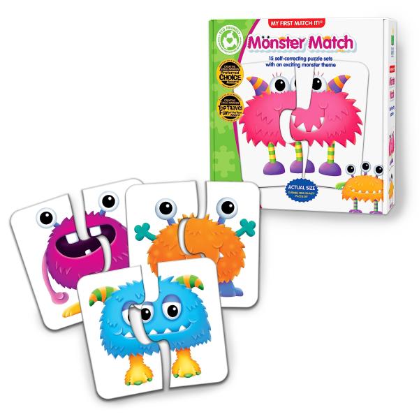 ・IT WAS A MONSTER MATCH! - Little learners will love the Monster theme of these two-piece puzzles. Kids will develop pro...