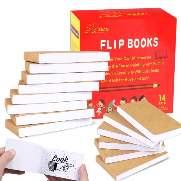 ・??iNCLUDING: This package include 14 packs blank flip books with a size of 4.5*2.5inch, and each books have 120 pages(6...
