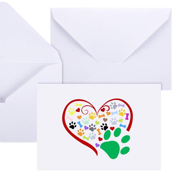 ・Quantity and size: you will receive 24 paw-printed note cards and 24 blank envelopes; Each paw printed card measures ab...