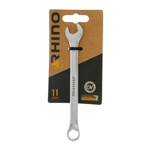・Combination spanner 11 mm, made from chrome vanadium steel with satin finish, head and eye 12-point, 15° angled・Metric ...
