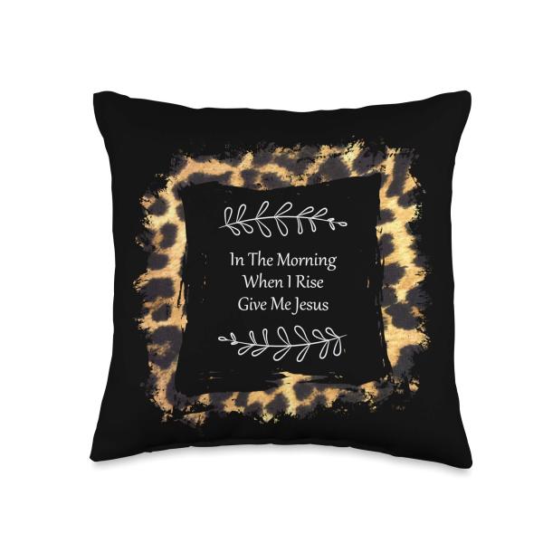 ・Black Background with Leopard Design says "When I Rise Give Me Jesus". This beautiful gift has a religious and Christia...
