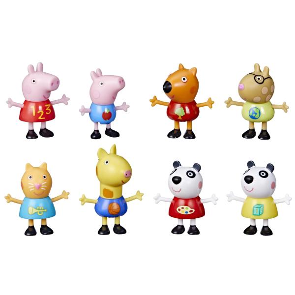 ・PEPPA AND HER PALS: Imagine fun adventures with these 8 articulated figures, including Peppa Pig, George Pig, Peggi Pan...