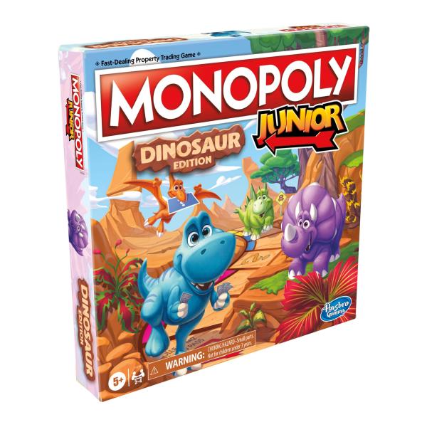 ・KIDS MONOPOLY GAME: DINOSAUR EDITION: In this Monopoly Junior board game, kids can imagine a world in which they come f...