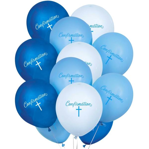・ELEGANT DESIGN: Our fancy blue cross confirmation latex balloons feature a sophisticated, eye-catching design perfect f...