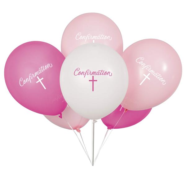 ・ELEGANT DESIGN: Our fancy pink cross confirmation latex balloons feature a sophisticated, eye-catching design perfect f...