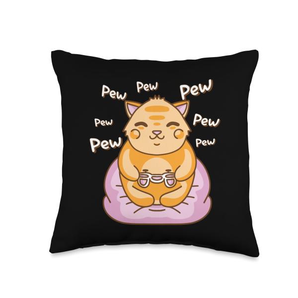 ・Gamer Cat Design featuring a cute and funny kawaii cat playing on his videogame console with a gaming controller.・This ...