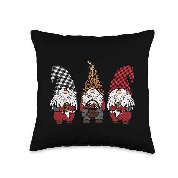 ・Cute Easter Garden Gnome in Leopard Print and Buffalo Plaid clothes and hats holding Easter eggs is a great Spring, Egg...