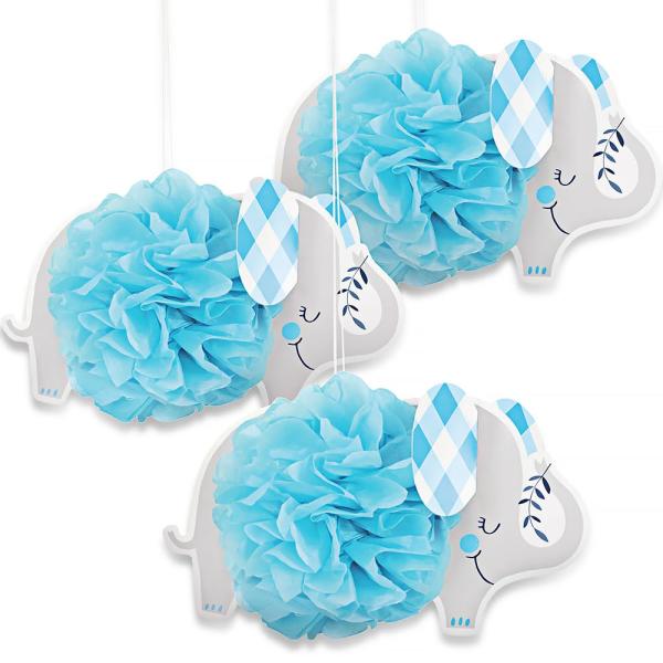 ・HIGH-QUALITY DESIGN: Our Blue Floral Elephant Hanging Tissue Pom Poms are made from premium materials, ensuring their d...