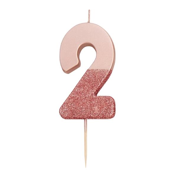 ・Add the finishing touches to any birthday cake with Rose Gold Glitter Number 2 Birthday Candle for cakes・OCCASION - Thi...