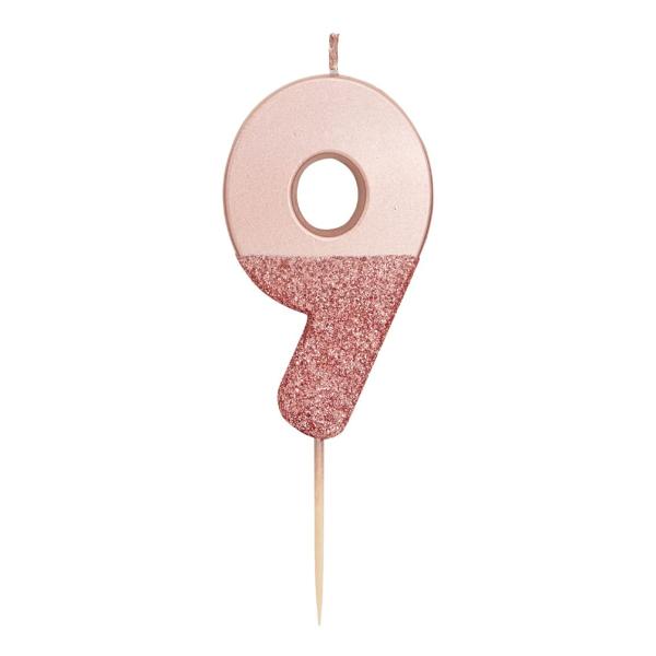 ・Add the finishing touches to any birthday cake with Rose Gold Glitter Number 9 Birthday Candle for cakes・OCCASION - Thi...