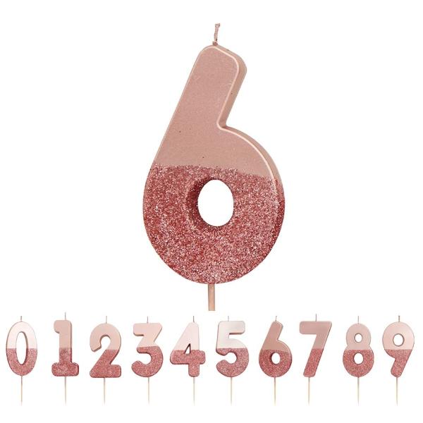・Add the finishing touches to any birthday cake with Rose Gold Glitter Number 6 Birthday Candle for cakes・This glittery ...