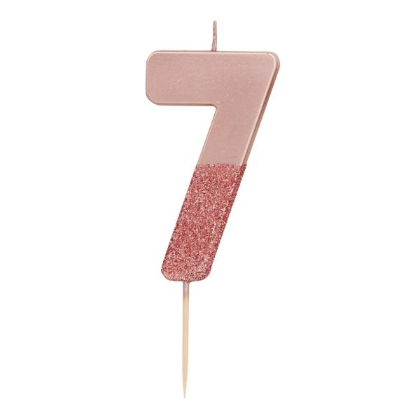 ・Add the finishing touches to any birthday cake with Rose Gold Glitter Number 7 Birthday Candle for cakes・OCCASION - Thi...