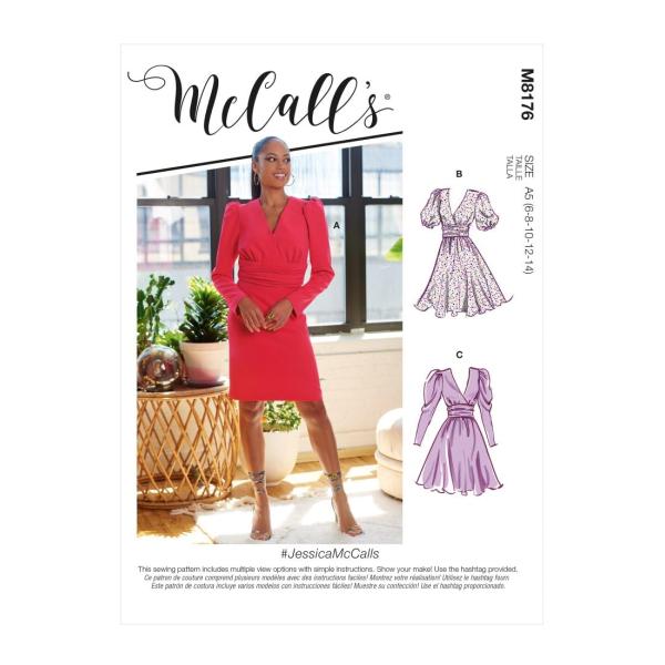 ・Women's sewing pattern packet comes with sewing templates, fabric recommendations, pattern pieces, sizing guides, and i...
