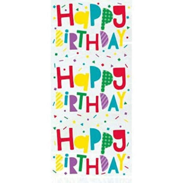 ・VIBRANT MULTICOLORED DESIGN: These Colorful Happy Birthday Cellophane Bags feature a cheery, eye-catching design of "Ha...