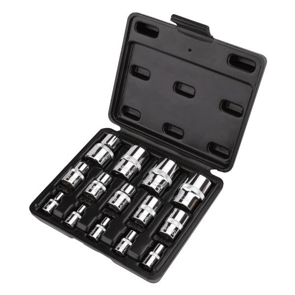 ・14-piece star socket set for turning fasteners; meets or exceeds ANSI and ASME specifications・Includes (5) 1/4-inch dri...