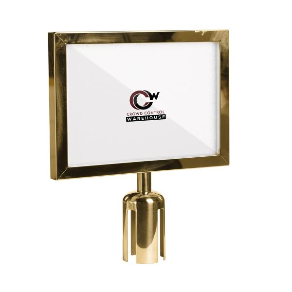・EASY TO USE: Crowd Control Warehouse Stanchion Post Top Sign Frame fits tightly to any TensaBarrier post or posts with ...