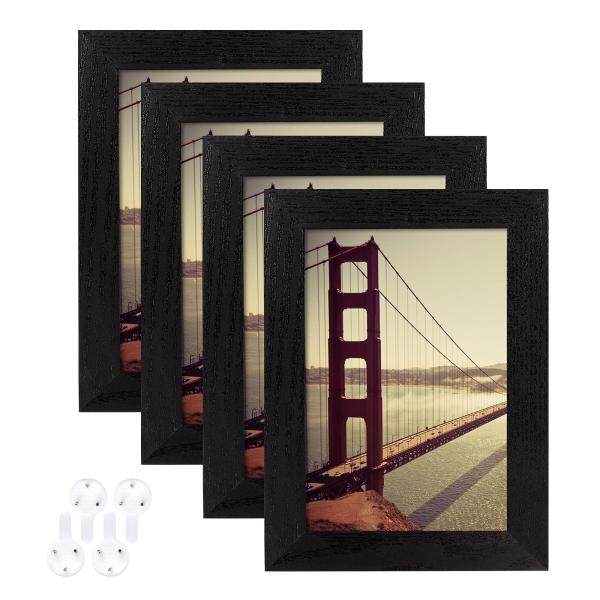 ・[High Quality Material]Cover Material: Wood Grain.Picture frames with one white mat are made of high quality MDF wood. ...