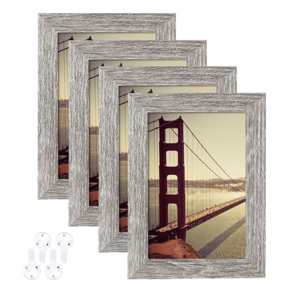 ・[High Quality Material]Cover Material: Wood Grain.Picture frames with one white mat are made of high quality MDF wood. ...