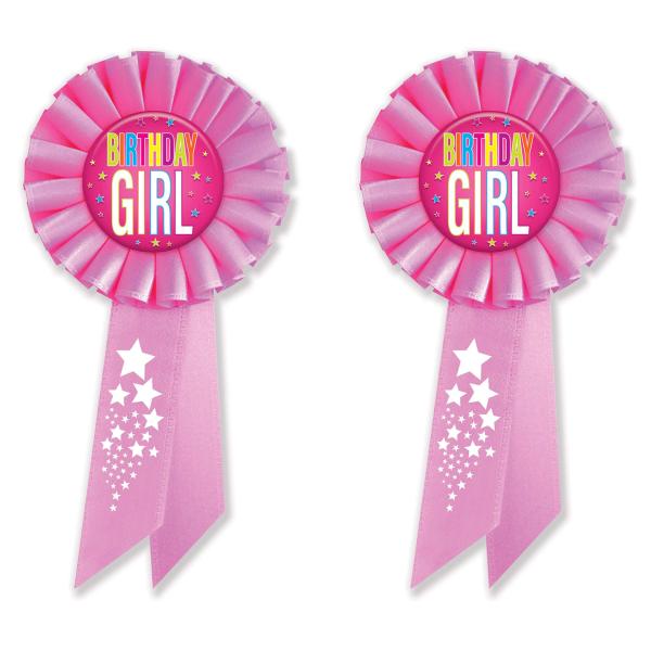 ・Made in the USA・Includes 2 Birthday Girl Rosette Award Ribbons in the package・Measures 3.25 inches wide by 6.5 inches t...