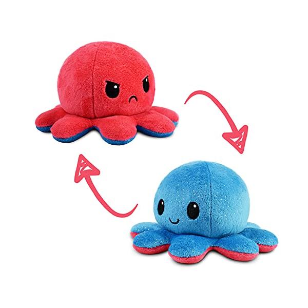 ・Compact Reversible Plushie: This 4-inch Octopus plush flips between two expressive sides for quick, playful mood change...