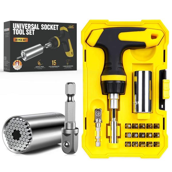 ・Magnetic Ratchet Socket and Screwdriver sets: HANPURE universal socket ratchet set contains a popular selection of 15 d...