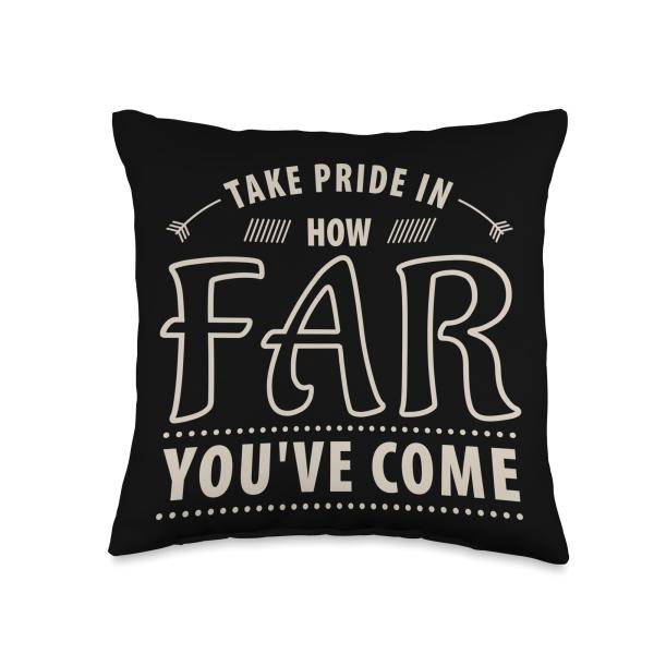 ・Football design. Motivation saying take pride in how far you have come and have faith how far you will go to celebrate ...