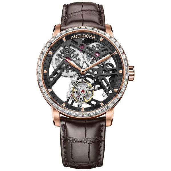 ・?40mm(1.57inch) Simple Clean Dial，32mm Panoramic back through double-sided hollow，Platinum-plated steel hands，Tourbillo...